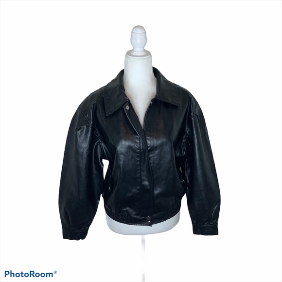 wild fable | Jackets & Coats | Wild Fable Black Faux Leather Bomber ...